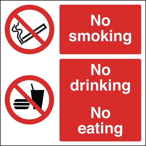 No Smoking No Drinking No Eating Multi-Message Signs | Seton